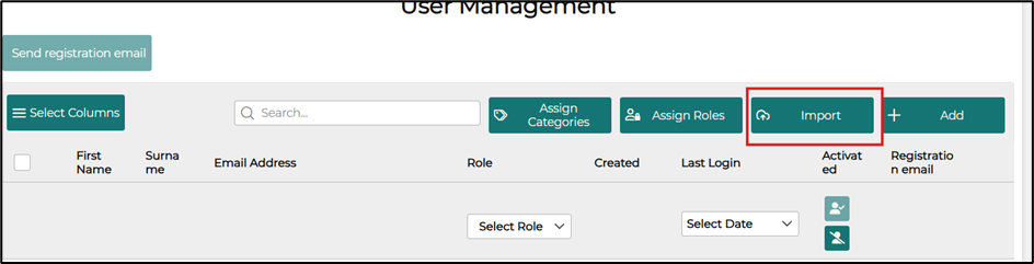 User Management and First Log In