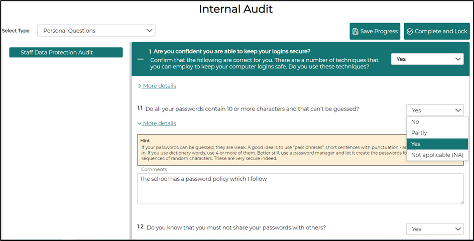DP Staff Internal Audit
