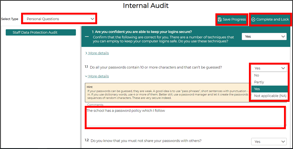 DP Staff Internal Audit